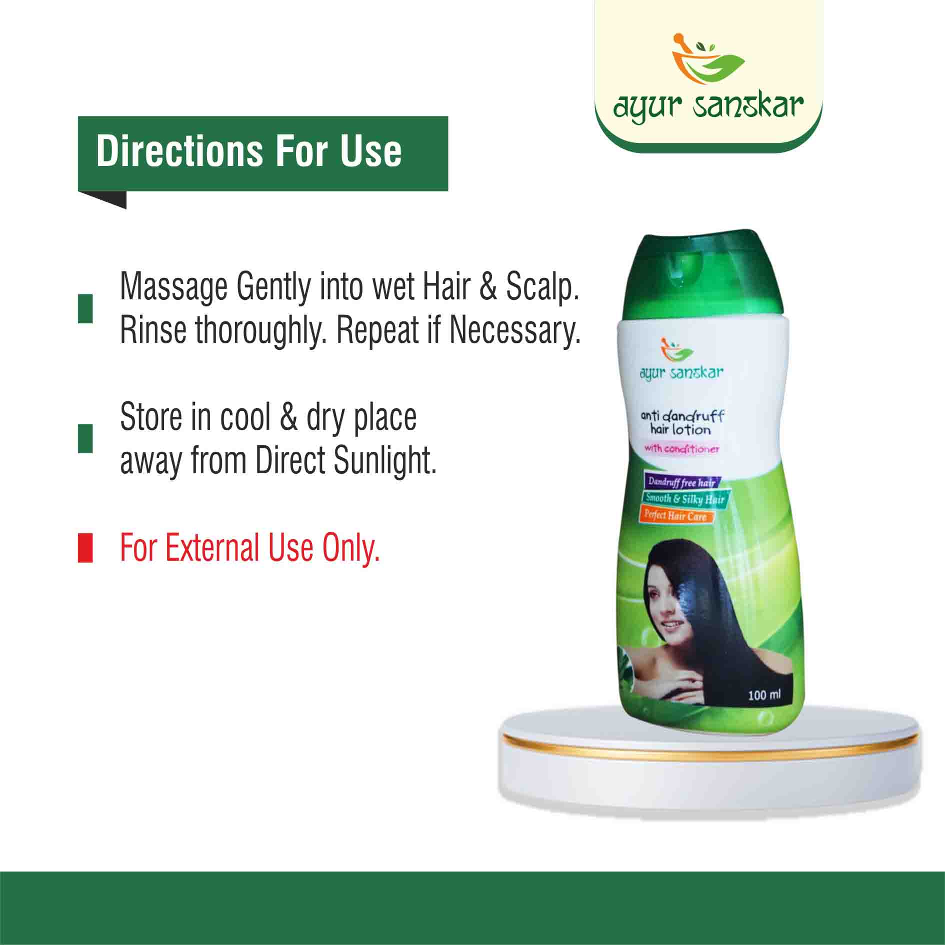 Anti Dandruff Hair Lotion 100ml - Ayursanskar