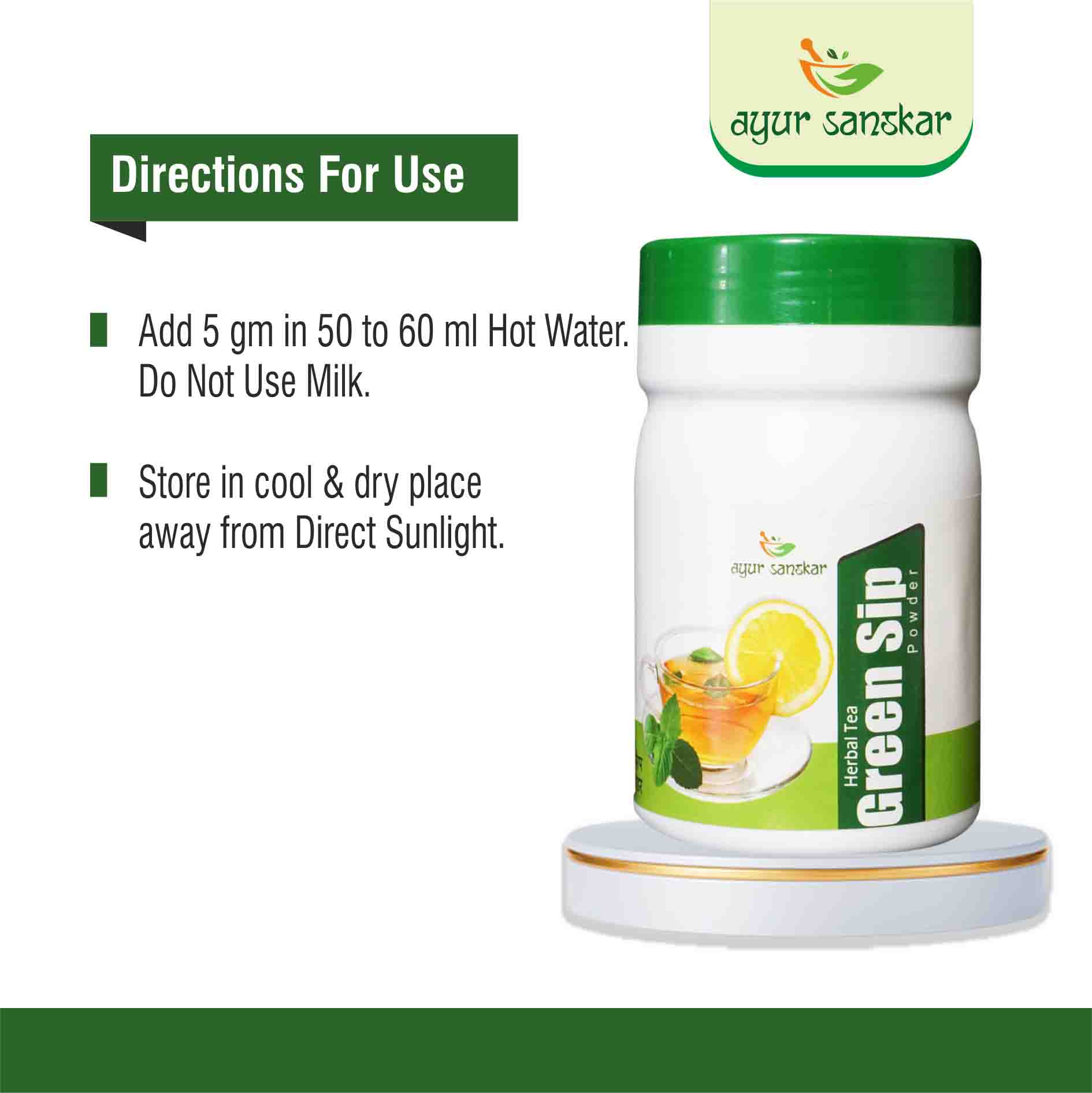 Green Sip Powder-200g - Ayursanskar